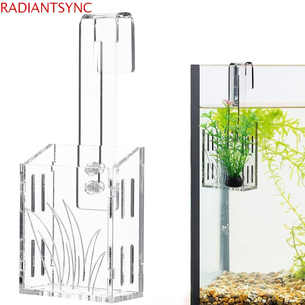 Radiantsync Aquarium พืชถ้วย,แขวนผนังลอยผู้ถือพืชน้ํา,สร้างสรรค์โปร่งใสปรับพร้อมถ้วยดูด Fish ...