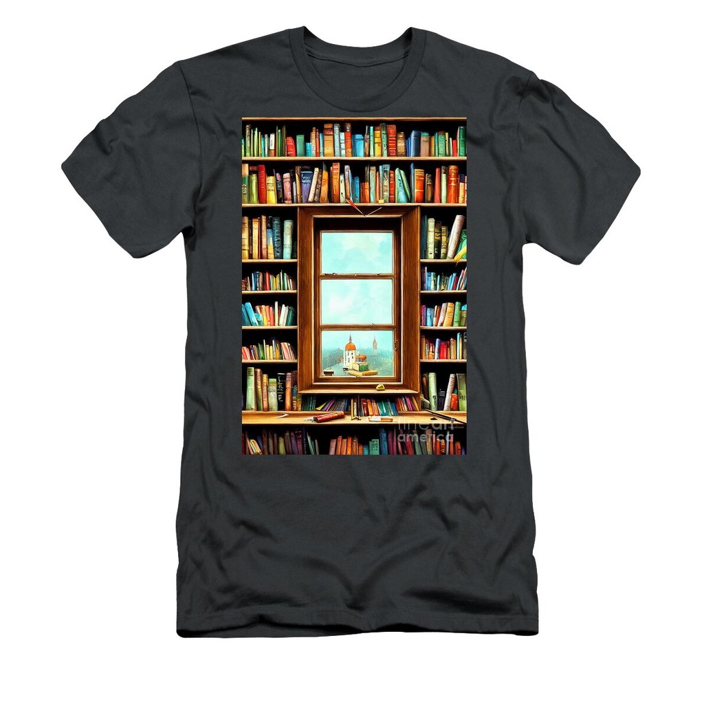 เสื้อยืด Vintage The Library Window 20221212b T-Shirt แท้ Cotton 100% ...
