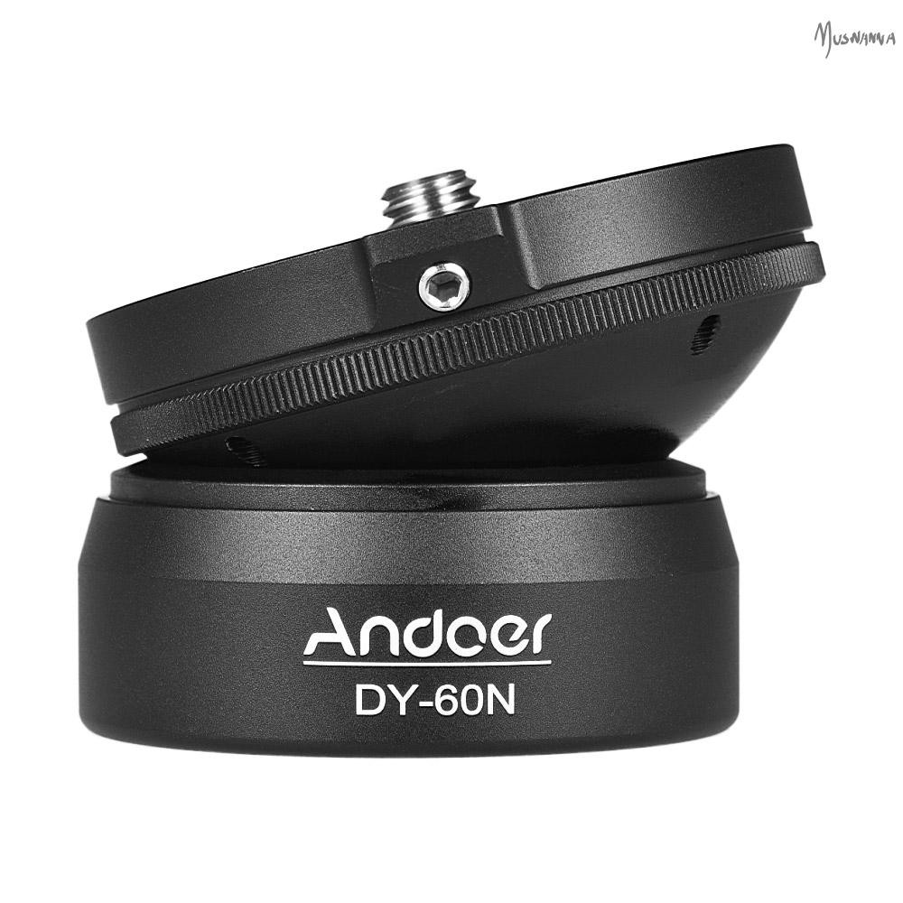 Andoer DY-60N ขาตั้งกล้องฐานปรับระดับแผ่นปรับอลูมิเนียม 3/8 นิ้วอินเทอร์เฟซสกรู w หัวบอล Muswn-1 ...