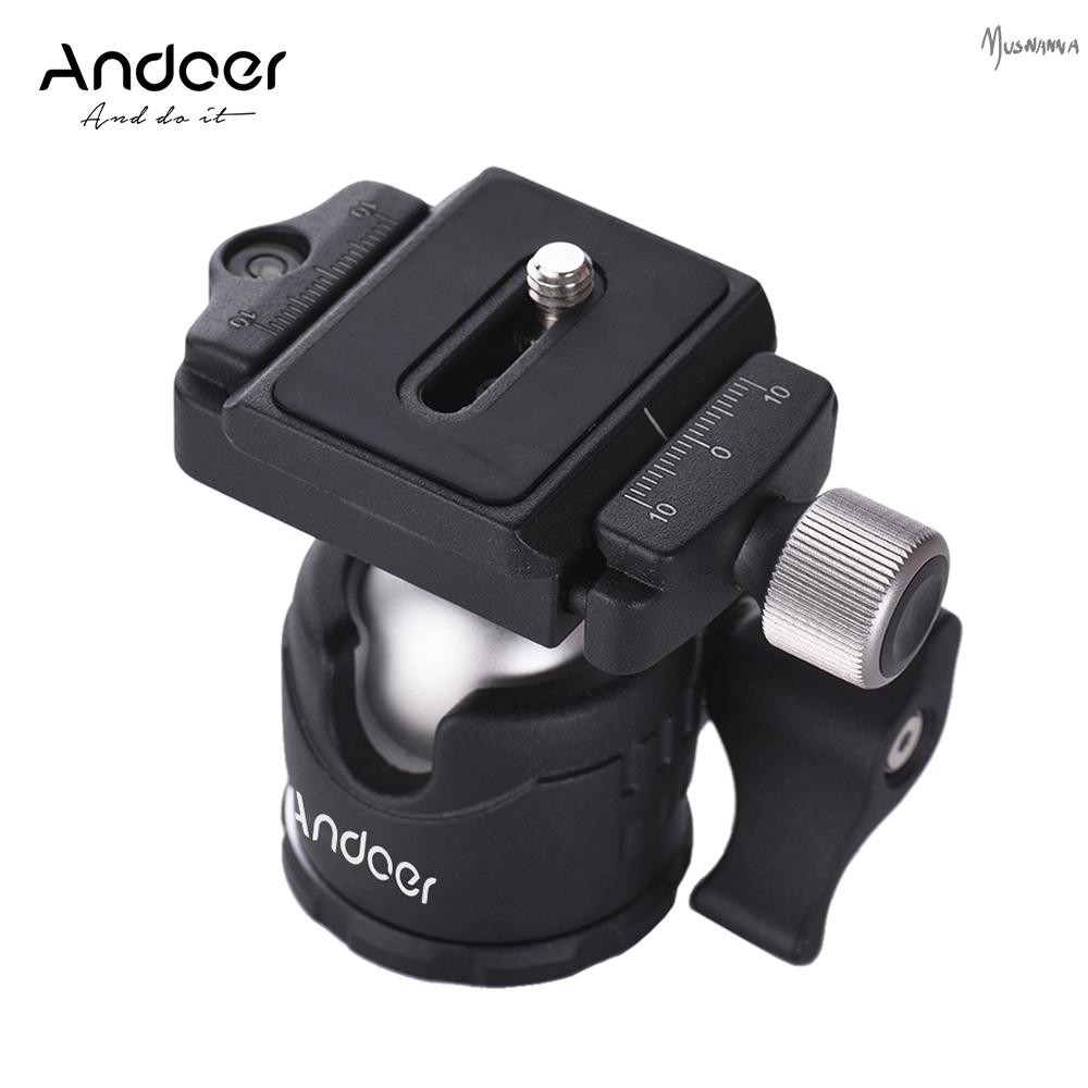 Andoer Mini Tabletop Ball Head ขาตั้งกล้องวิดีโอ 360 องศา Ballhead Mount พร้อมแผ่น Quick Release ...