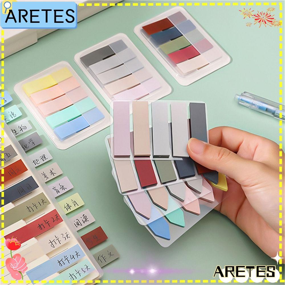AREES 100 แผ่น Memo Pad เครื่องเขียน Vintage สี Tab Strip Label อุปกรณ์ ...
