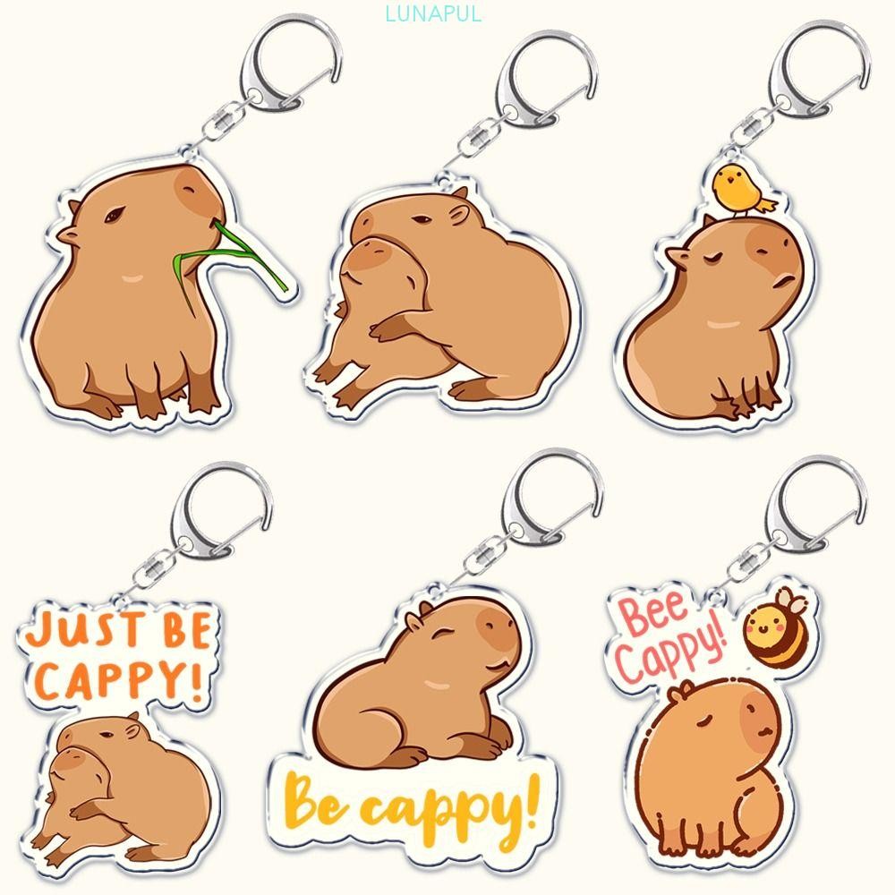 LUNAPUL การ์ตูน Capybaras พวงกุญแจ, อะคริลิคการ์ตูน Capybara Capybara อะคริลิคพวงกุญแจ, Key แหวน ...