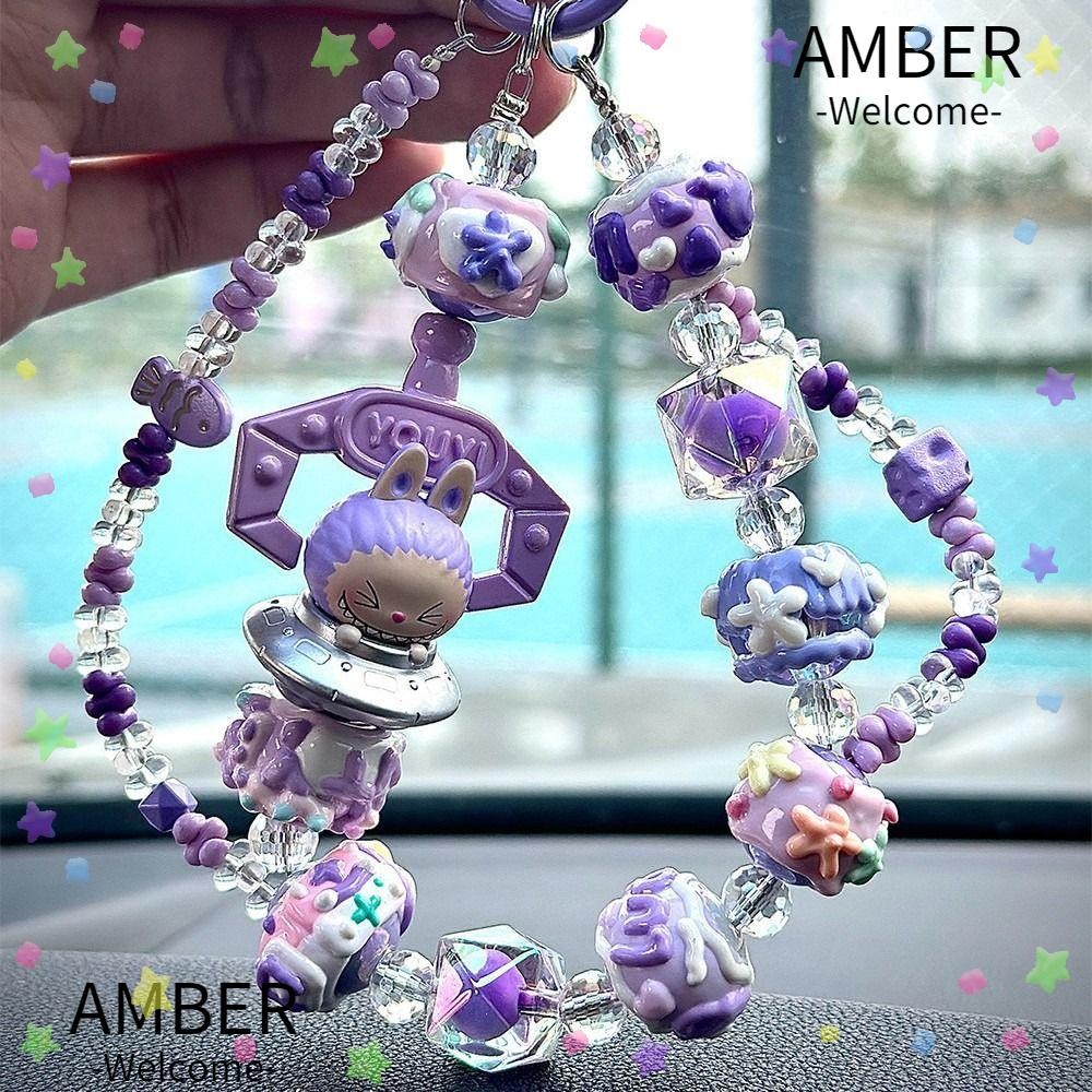 Amber POP MART ห่วงโซ่โทรศัพท์มือถือ, จี้โทรศัพท์ที่ละเอียดอ่อนลูกปัด ...
