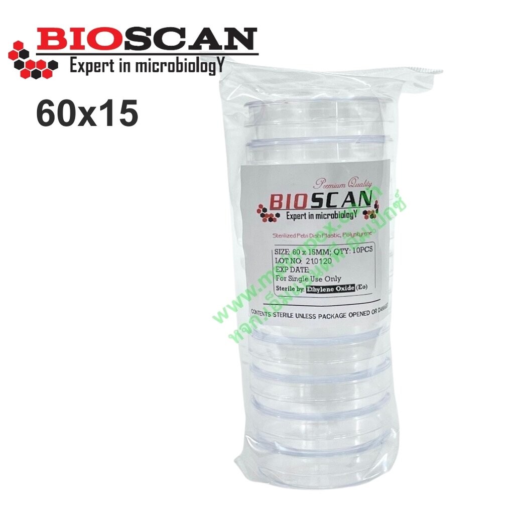 BioScan™ จานเพาะเชื้อพลาสติก High Quality, 60x15 มม., (10 คู่/แพ็ค ...