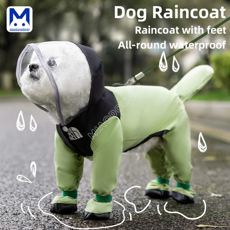 เสื้อกันฝนสุนัขแบบล็อคสีสามารถ Traction รวมทุกอย่าง Small Medium-Sized ...