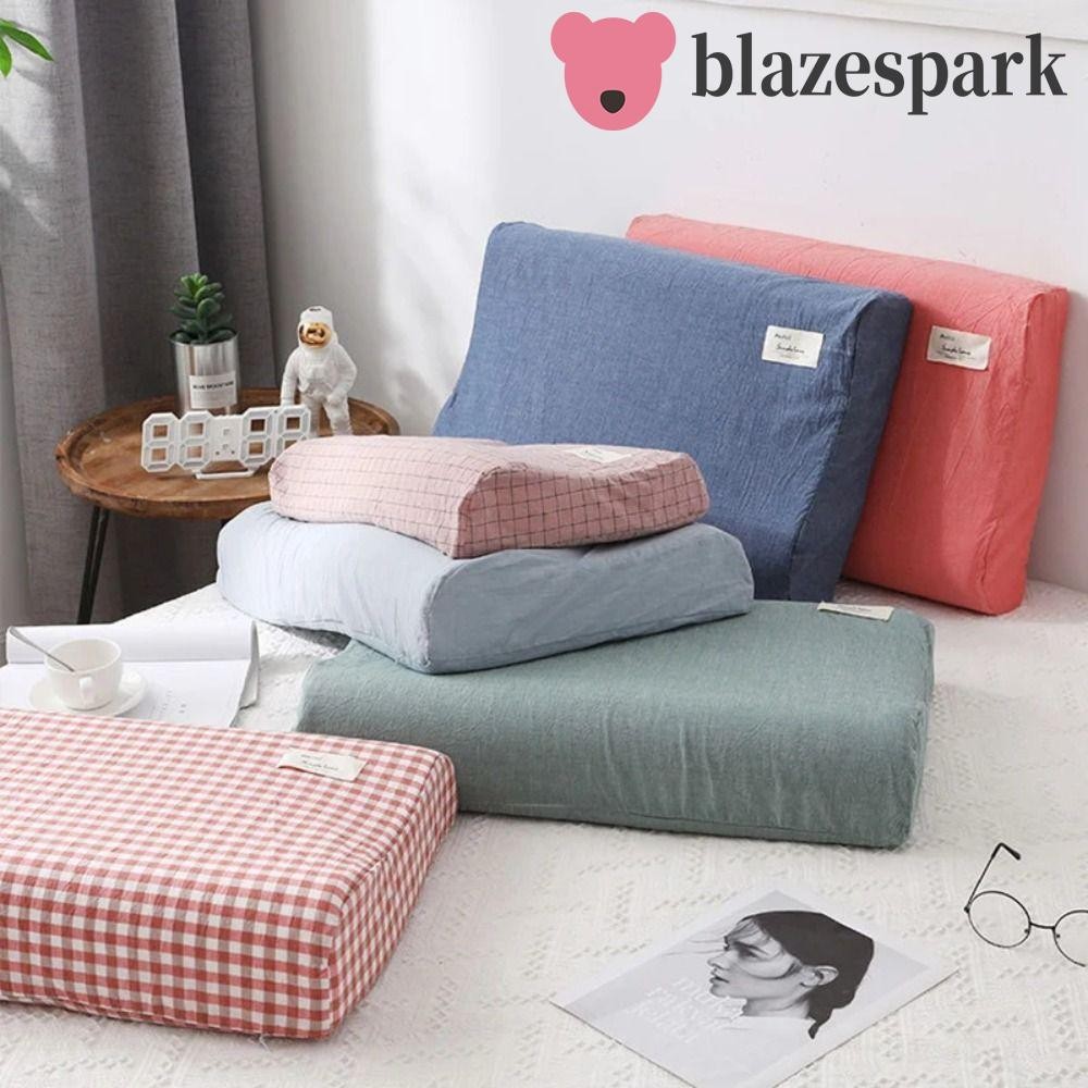 Blazespark หมอนยางพารา,ผ้าฝ้าย 50*30 ซม./60*40 ซม.หมอน,สิ่งทอที่บ้านสีทึบลายสก๊อตนุ่มปลอกหมอนนอน ...