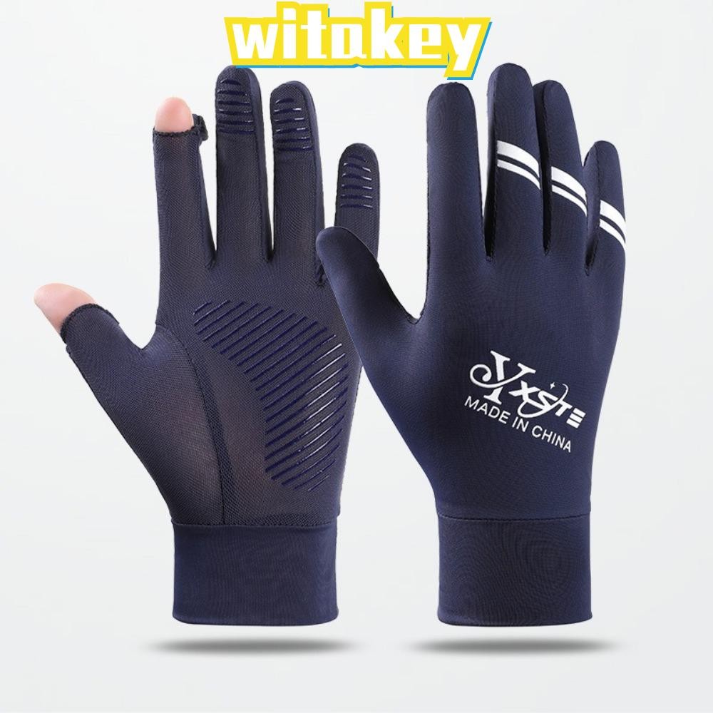 ถุงมือกันแดด WITAKEY, ถุงมือผ้าไหมน้ําแข็งป้องกันรังสียูวีระบายอากาศ, ถุงมือขับรถหน้าจอสัมผัสกัน ...