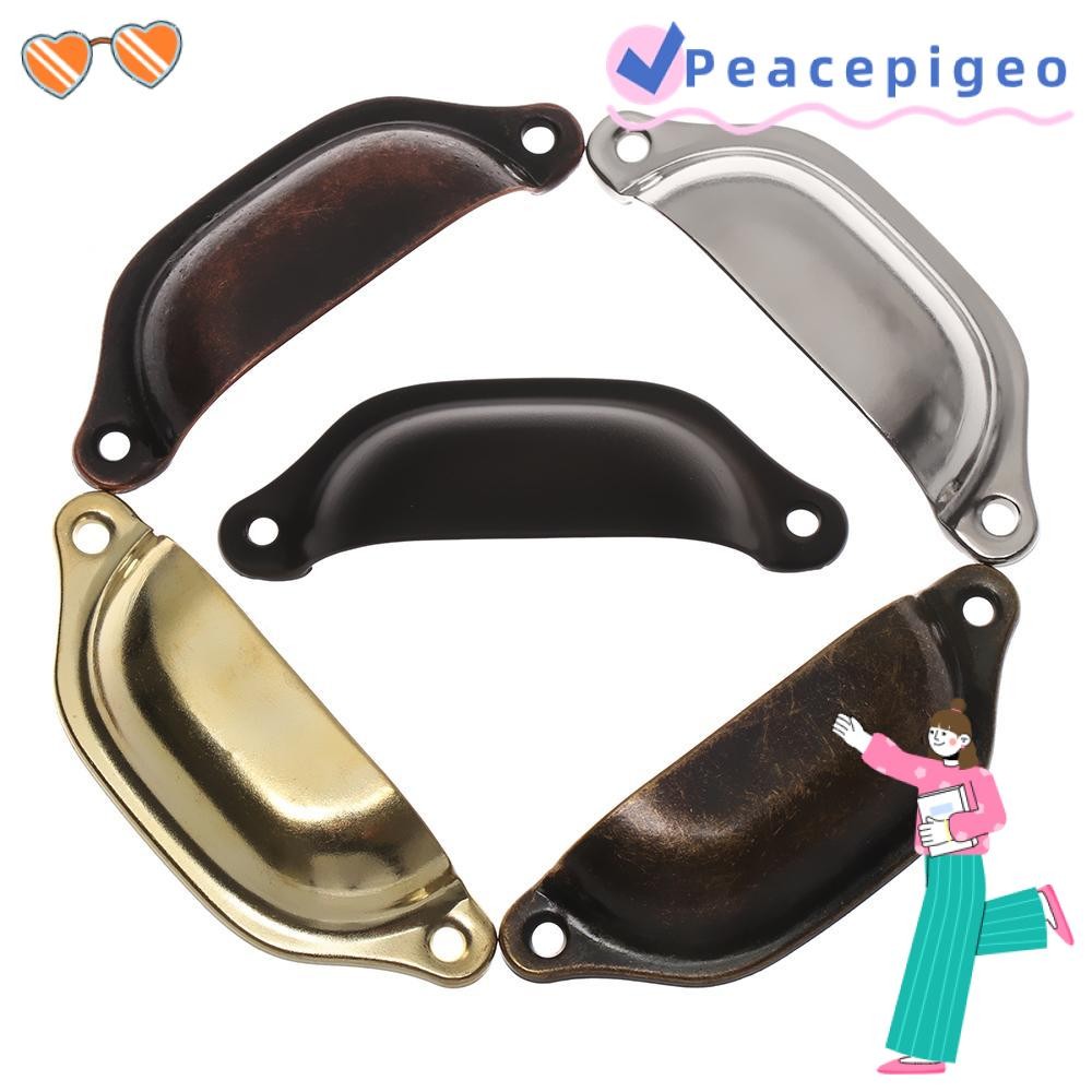 PEACEPIGEO 2 ชิ้นลิ้นชักลูกบิดอุปกรณ์ครัวเปลือกรูปร่างเฟอร์นิเจอร์ตู้โบราณมือจับประตูทองเหลือง ...