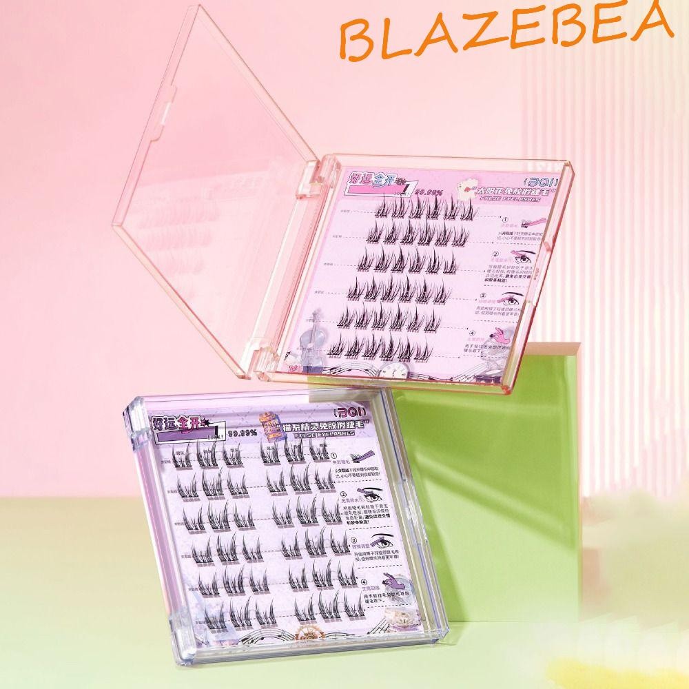 BLAZEBEA Self-กาวLash Clusters,DIY Wispyกาวขนตาปลอม,น่ารักReusableแต่ละกาวฟรีปลอมขนตาLady ...