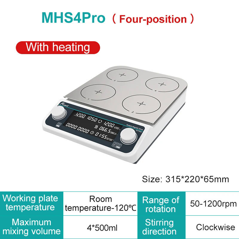 JOANLAB Multiple Magnetic Stirrer Hot Plate Digital Display Laboratory ...
