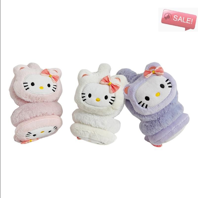 At Sanrio Plush อุ่น Earmuff Hello Kitty Earflap ฤดูหนาวกลางแจ้งเย็น ...