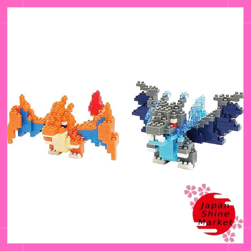 Kawada Nano Block Pokémon Mega Charizard Y & Mega Charizard X Set ...