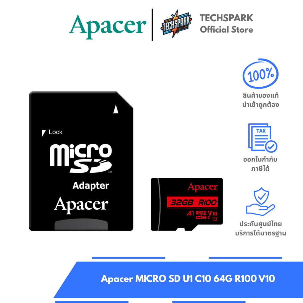 Apacer MICRO SD U1 C10 32G R100 V10 | Shopee Thailand