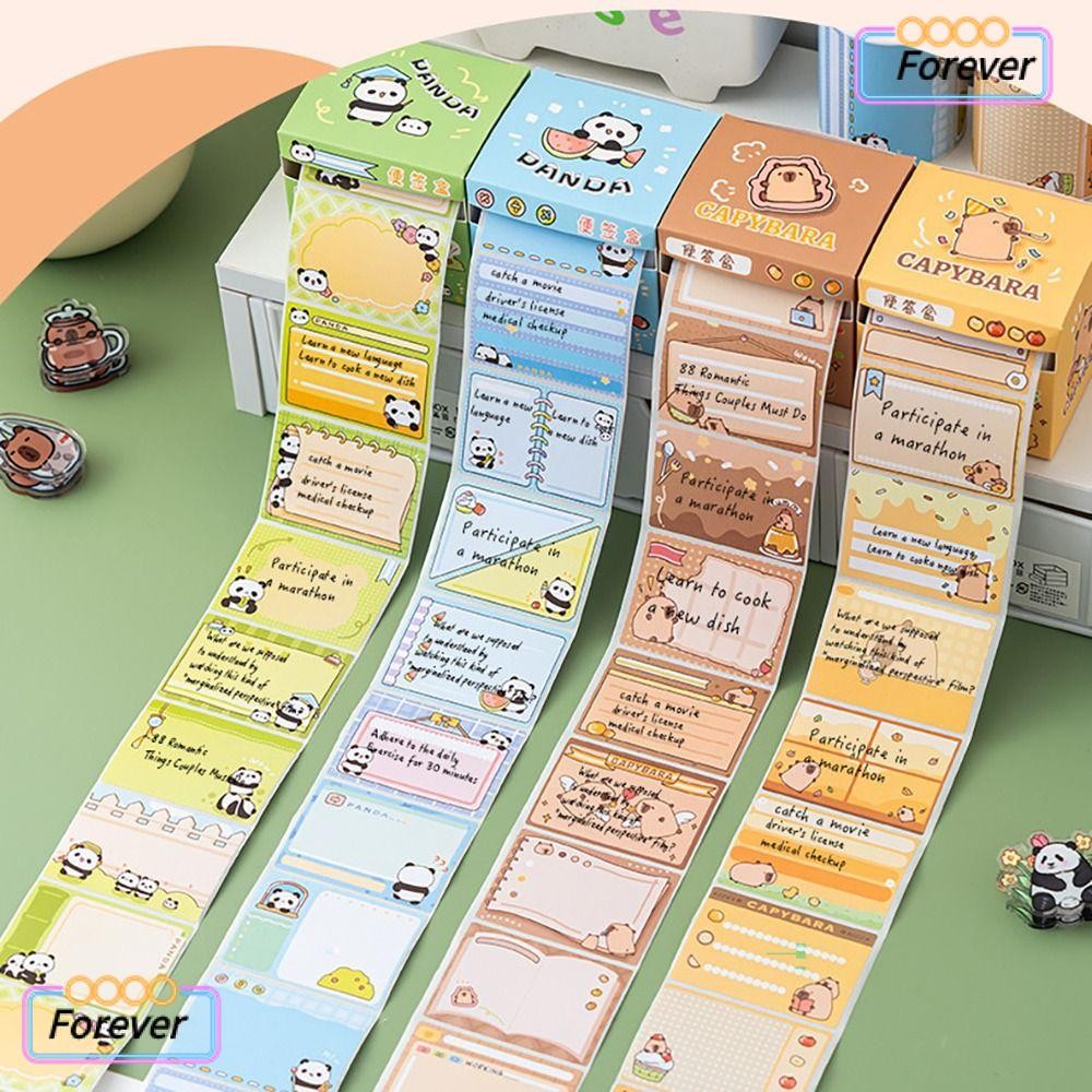 Forever 256 ชิ้น/เซ็ต Memo Pad, Capybara Pull-out Design Sticky Note ...