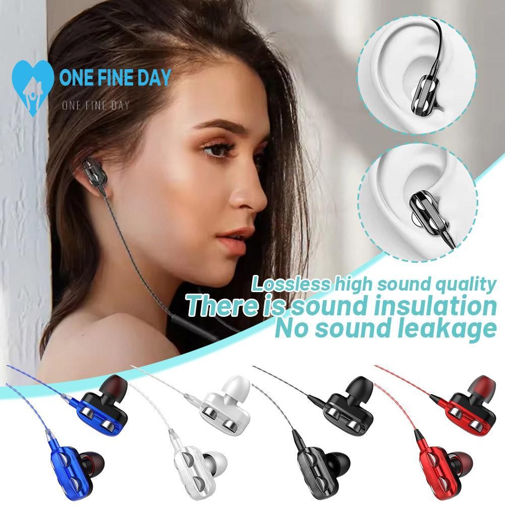 Quad-core Dual Dynamic In-ear หูฟังแบบมีสาย Lossless หูฟังคุณภาพเสียง ...