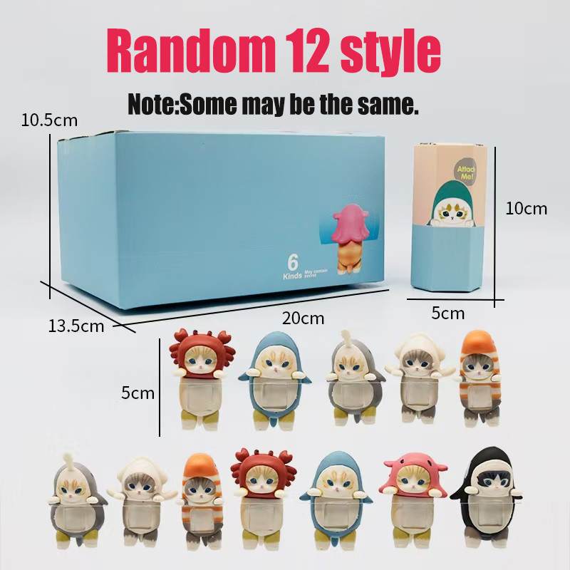 Mofusand Hipper Series Mofusand Shark Cat ตกแต่งมินิรูปตุ๊กตาของขวัญ ...