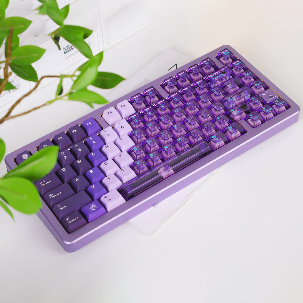Lilac Keycaps Gradient สีม่วง PBT + PC Light ผ่านโปรไฟล์เชอร์รี่ ...
