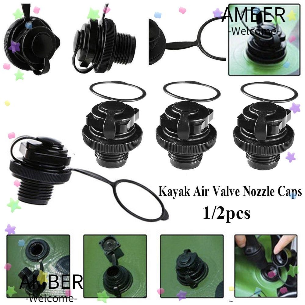 Amber 1/2pcs Air Valve Kayak Raft Airbed สีดําพลาสติกทนทาน Inflatable ...
