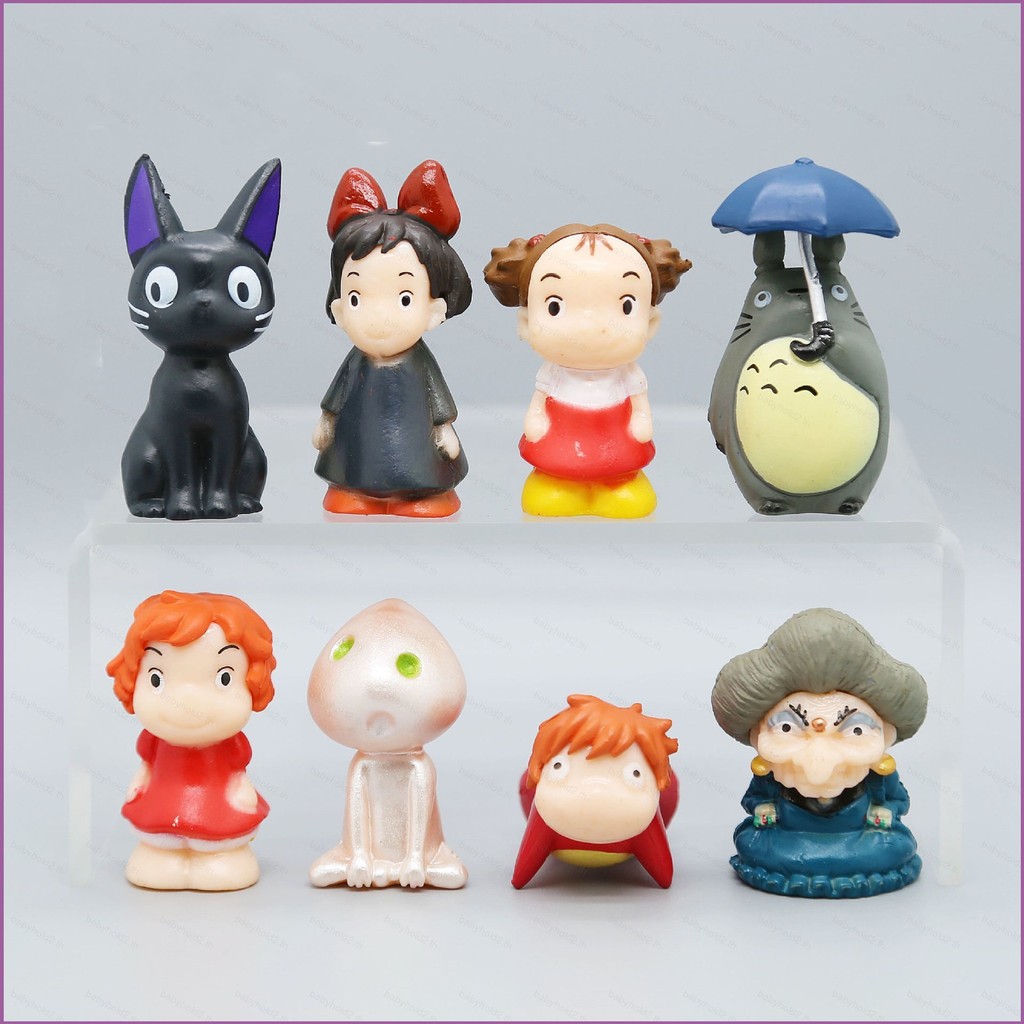 Yb 8 ชิ้น Ponyo บน Cliff Action Figure Ponyo Totoro Zeniba Ogino ...