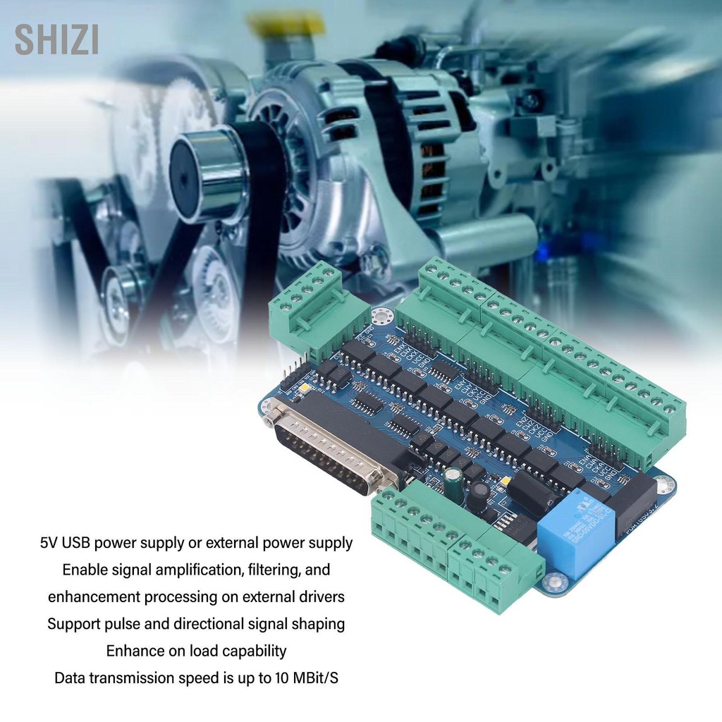 ShiZi CNC Stepper Motor Controller Board 5 แกนควบคุม Breakout Distribution สำหรับ Mach3 12-60V ...