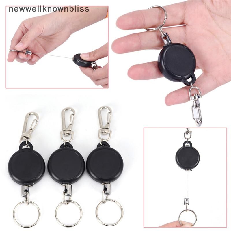 Newwellknownbliss Retractable Key Chain Reel สายเหล็ก Recoil เข็มขัด ...
