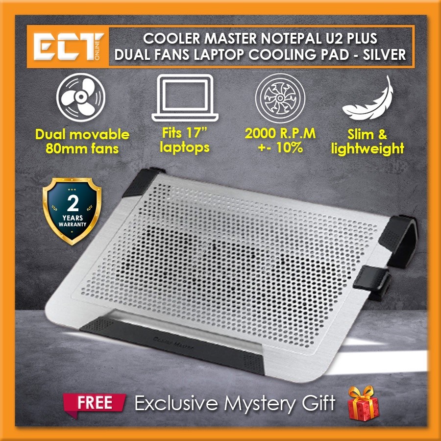 Cooler Master NotePal U2 Plus Dual Movable 80mm Fan Aluminium 17 ...