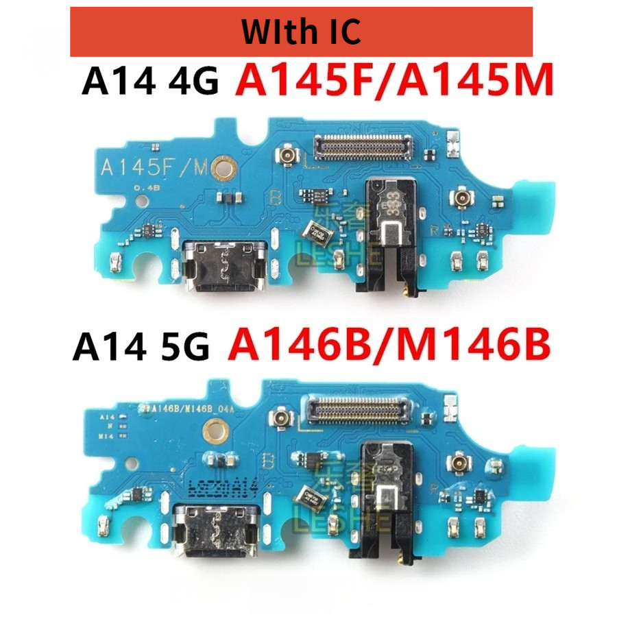 & USB ชาร์จพอร์ตสําหรับ Samsung A14 4G A145F A145M เมนบอร์ด flex พอร์ต ...