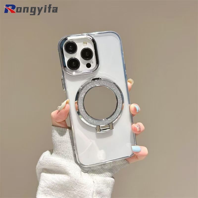 Shining Make Up Mirror Bracketเคสโทรศัพท์ใสสําหรับOnePlus 13 12 12R 11R ...