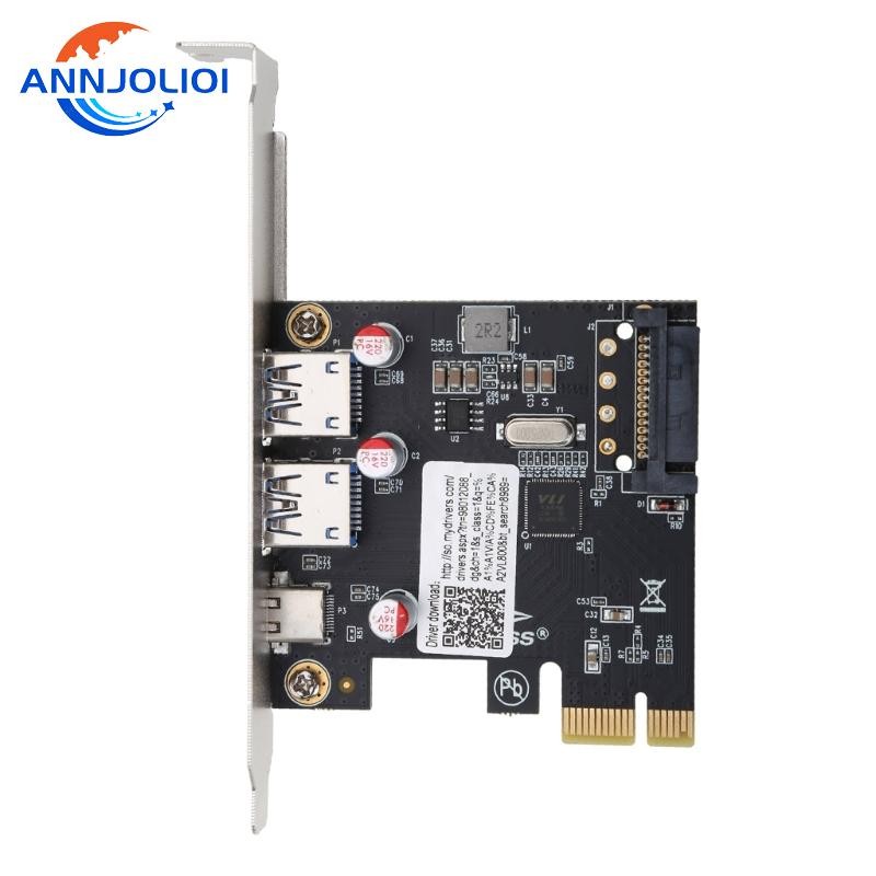 N PCIE PCI สําหรับ Express to USB 3 1 Type-C 2 พอร์ต USB 3 0 Type-A ...