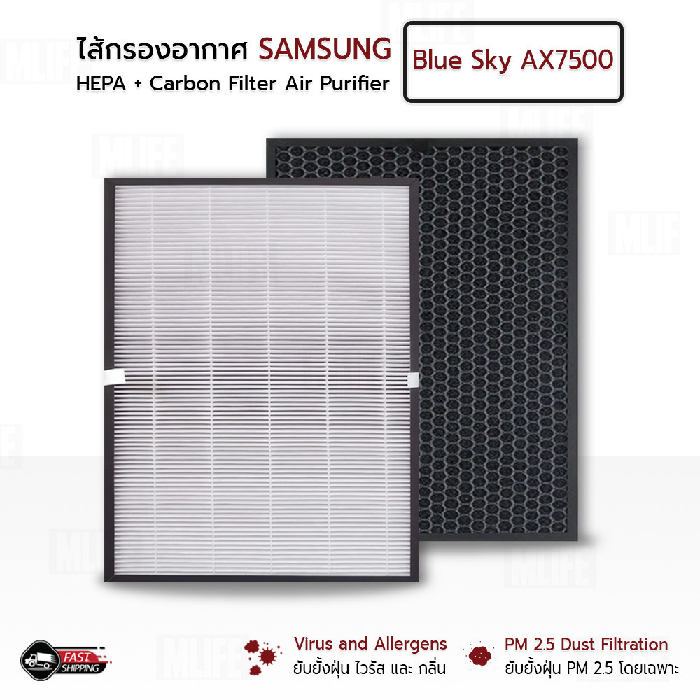 MLIFE - ไส้กรอง แผ่นกรองอากาศ Samsung Blue Sky AX7500 / AX90R7080WD/ST ...