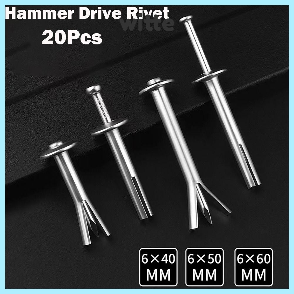 Witte Rivet Assortment Kit, Knock Type M6 Hammer Drive Rivet, สกรูแตะ ...