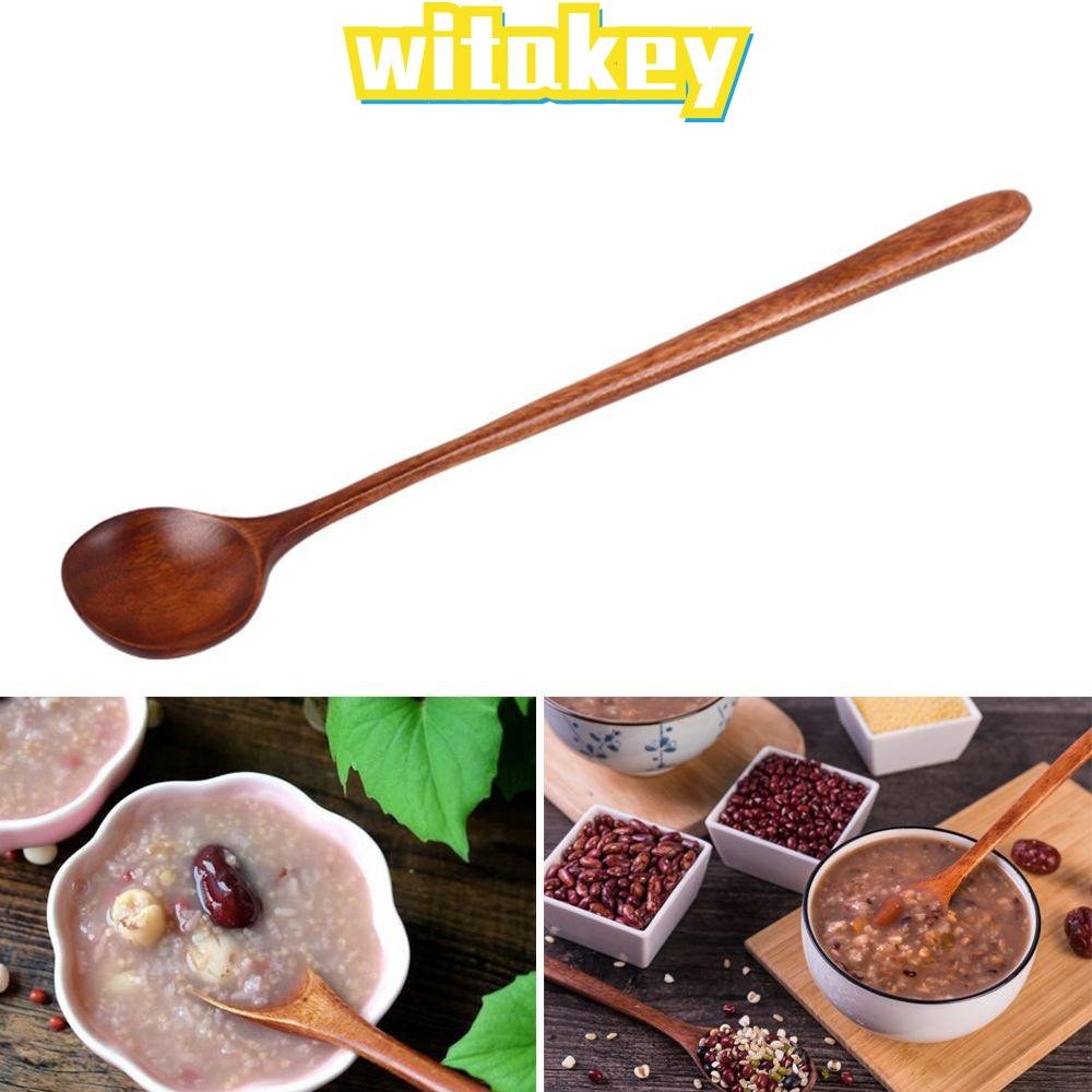 WITAKEY ซุป Scoops อุปกรณ์ครัวไม้ธรรมชาติโจ๊กในครัวเรือนช้อนชาสไตล์ญี่ปุ่น | Shopee Thailand
