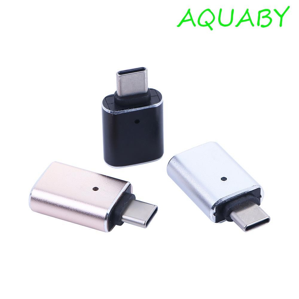AQUABY อะแดปเตอร์ USB C ไฟ LED มัลติฟังก์ชั่น Mini OTG Connector ประเภท C ถึง USB3.0 ประเภท C ...
