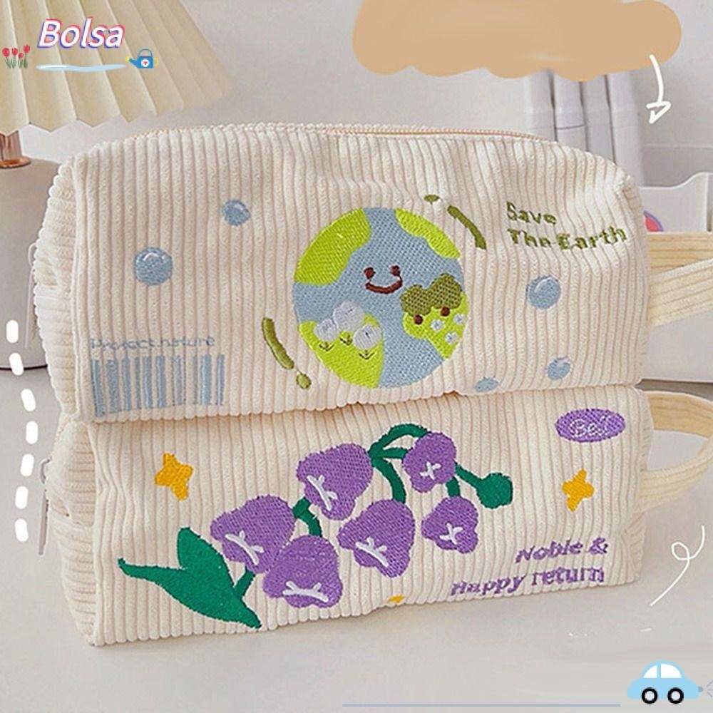 บลา ดินสอสีทึบแบบพกพาดอกไม้ดอกไม้ซิปสแควร์สักหลาดเครื่องเขียน | Shopee ...