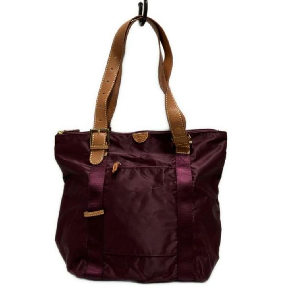 Brics Tote Bag Purse สีม่วง หนังสีน้ําตาล ส่งตรงจากญี่ปุ่น มือสอง ...