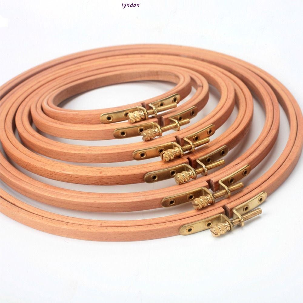 LYNDON เย็บปักถักร้อย Hoop ไม้ Smooth Rack วงกลมในครัวเรือน DIY เย็บ ...