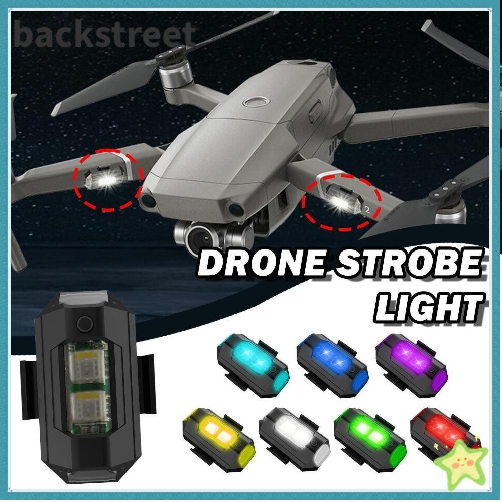BACKSTAGE ไฟเตือนแฟลชฉุกเฉิน USB ชาร์จ Drone Strobe Light, คู่มือสวิทช์เจ็ดสีสัญญาณโคมไฟ ...