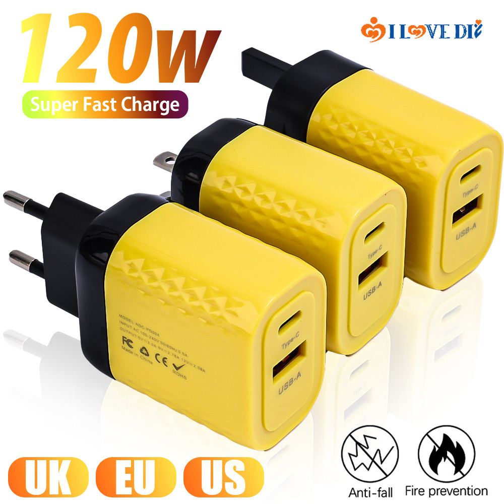 120w 5A Fast Charger USB C PD Quick Charging USB Charger ประเภท C PD ...