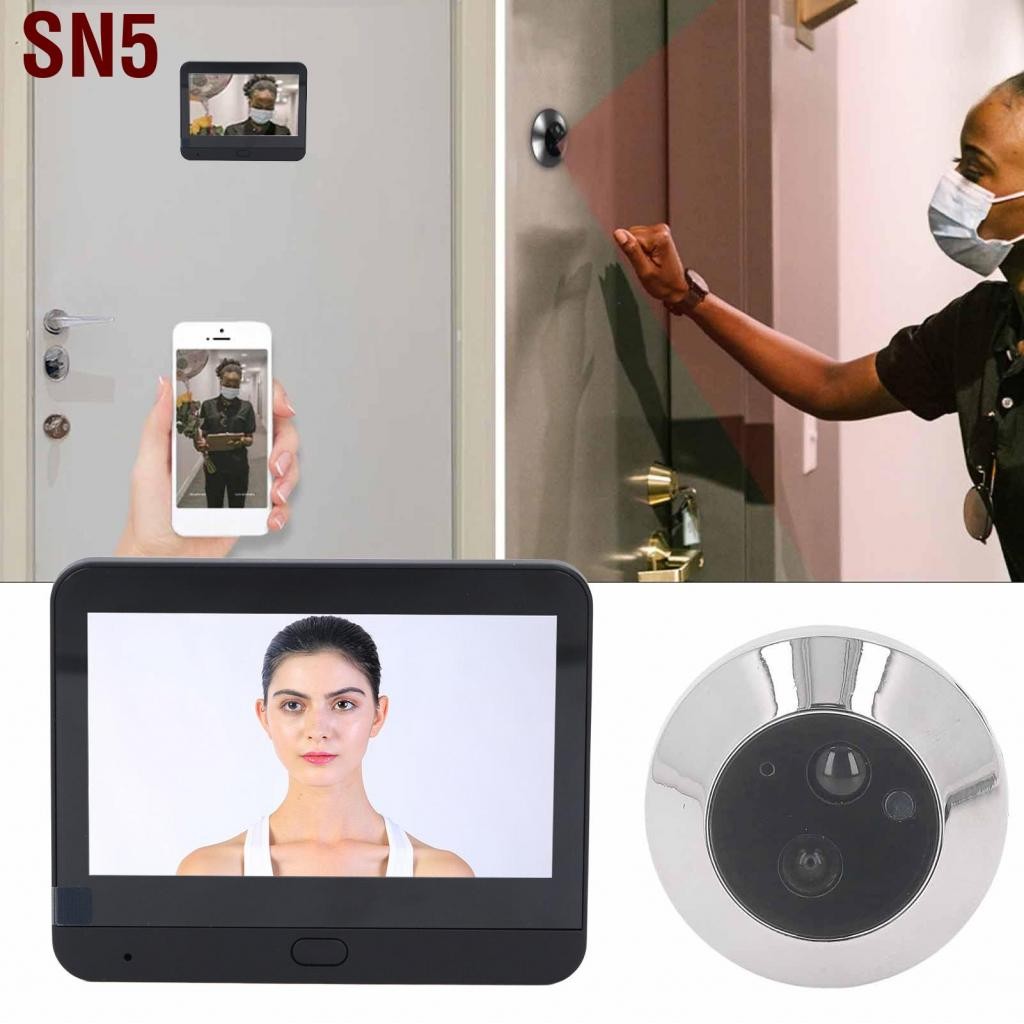 SN5 กล้องออดวิดีโอรูตาแมว, ตัดเสียงรบกวนอัตโนมัติความไวสวิตช์ 120 องศามุมกว้างสมาร์ท 1080 จุด HD ...