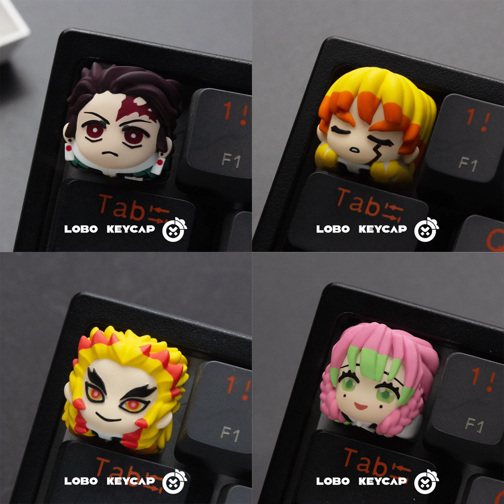 Demon Slayer Keycap น่ารักการ์ตูน 3D สร้างสรรค์น่ารัก MX สวิทช์ ...