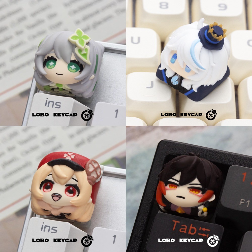 Genshin Furina Keycap น่ารักการ์ตูน 3D สร้างสรรค์น่ารัก MX สวิทช์ ...