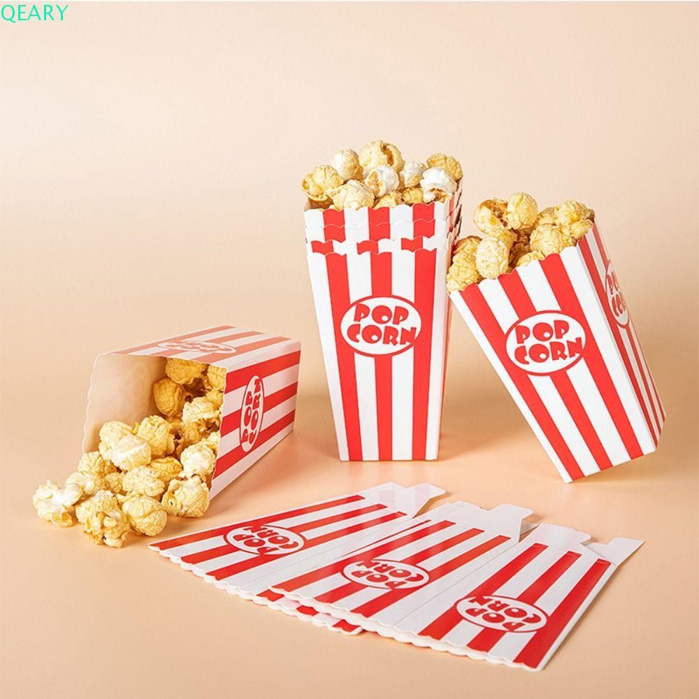 Qeary 12 ชิ้นกระดาษ Popcorn ลายกระเป๋า,สีแดงสีขาวลายพับกล่องกระดาษ ...