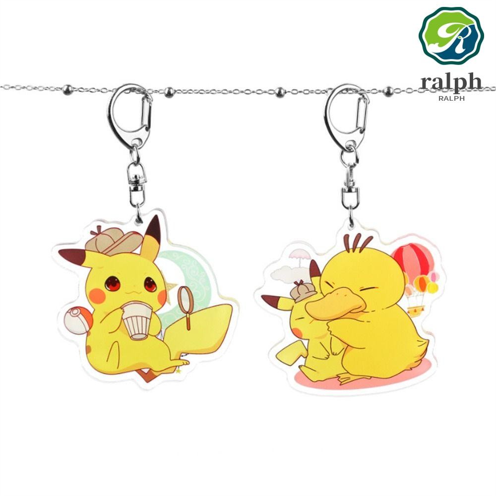 RALPH Pikachu พวงกุญแจ Psyduck Kawaii Pokemon Action Figure กระเป๋า ...