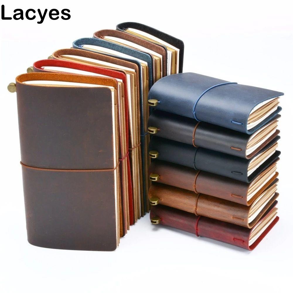 LACYES สมุดบันทึกหนัง Handmade อุปกรณ์การเรียน Cowhide Journal ...