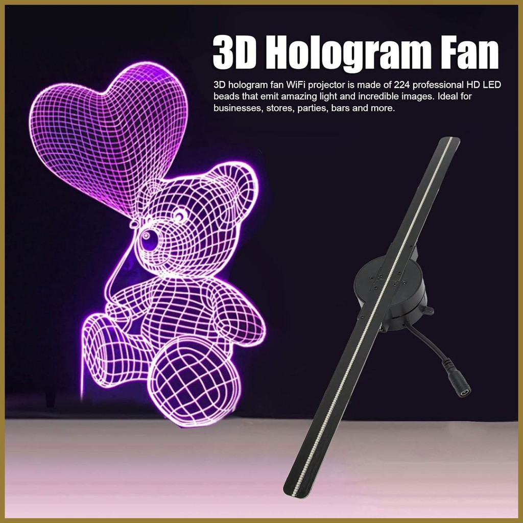 3d โฮโลแกรม LED พัดลมโปรเจคเตอร์สีเต็ม 16.5in 3D Holographic แฟน 244 ไฟ ...