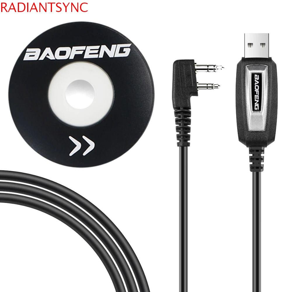Radiantsync สายการเขียนโปรแกรม USB, ABS USB K-type Walkie Talkie Connector Wire, CD 2 Pins Plug ...
