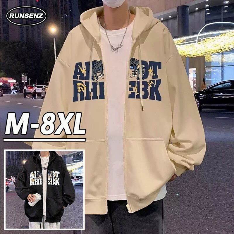 M-8xl เกาหลี Pop เสื้อกันหนาวมีฮู้ดหนาผู้ชาย Oversize ลําลองหลวมแขนยาว Plus ขนาด Hoodie | Shopee ...