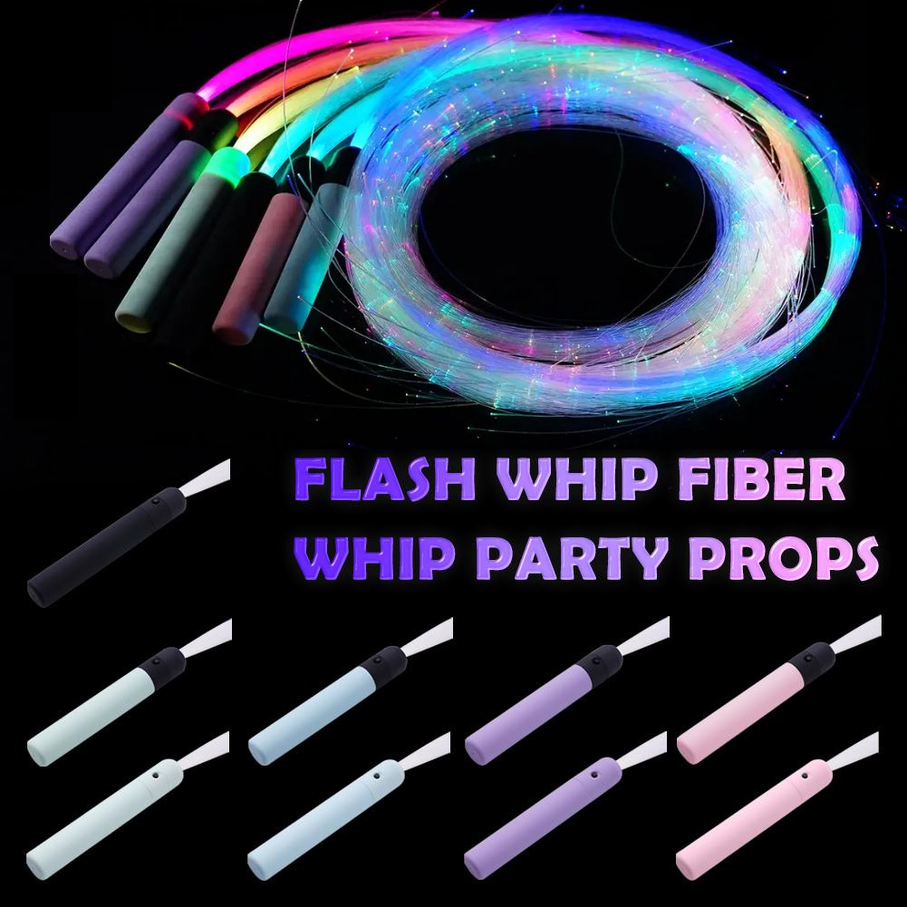 Led Fiber Optic Whip 360° หมุน Super Bright Light Up Rave ของเล่น Pixel ...