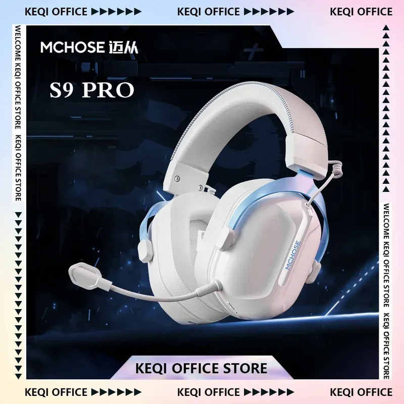 หูฟังเกมมิ่ง MCHOSE S9 Pro ลดเสียงรบกวน หูฟังไร้สาย RGB ความล่าช้าต่ำ 3 โหมด อุปกรณ์เสริมเกมเมอร ...