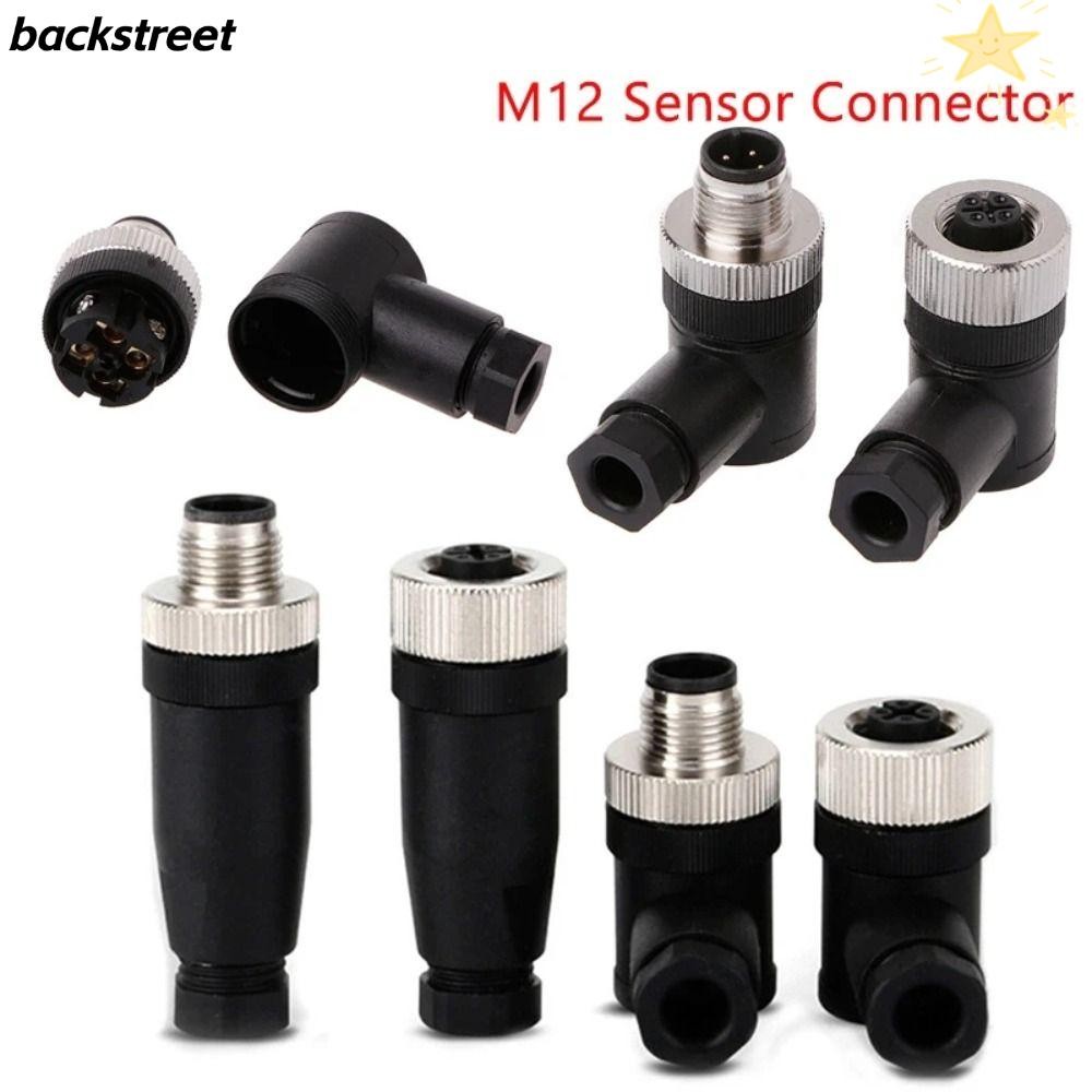 Backstage M12 Aviation Plug, 4 5 8 Pin Sensor Plug M12 Sensor Connector ...